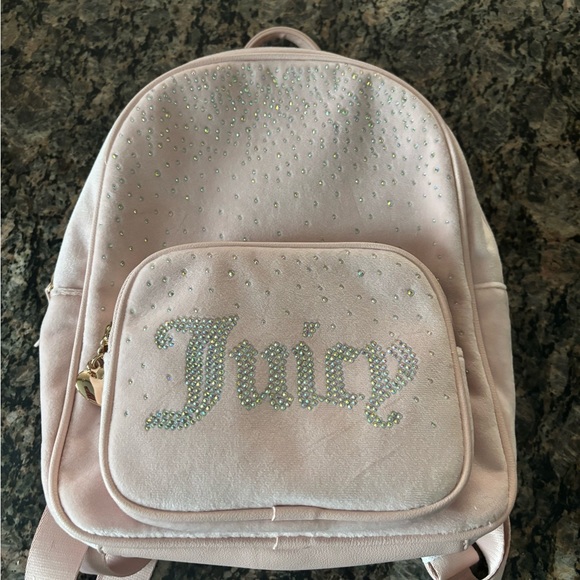 Juicy Couture | Bags | Juicy Couture Light Pink Rhinestone Backpack ...